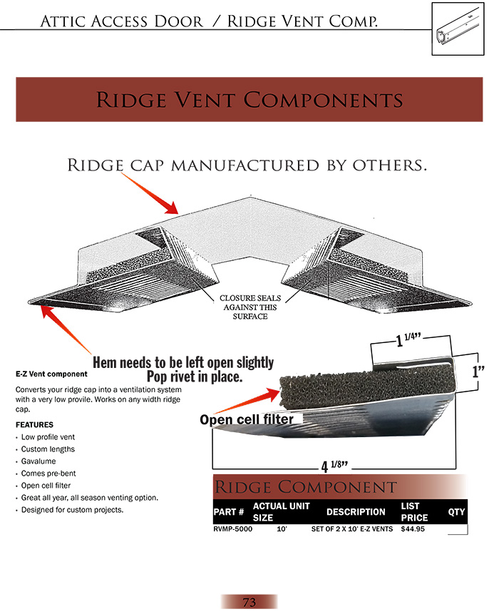 Ridge Vent Components | Harvard Products, INC